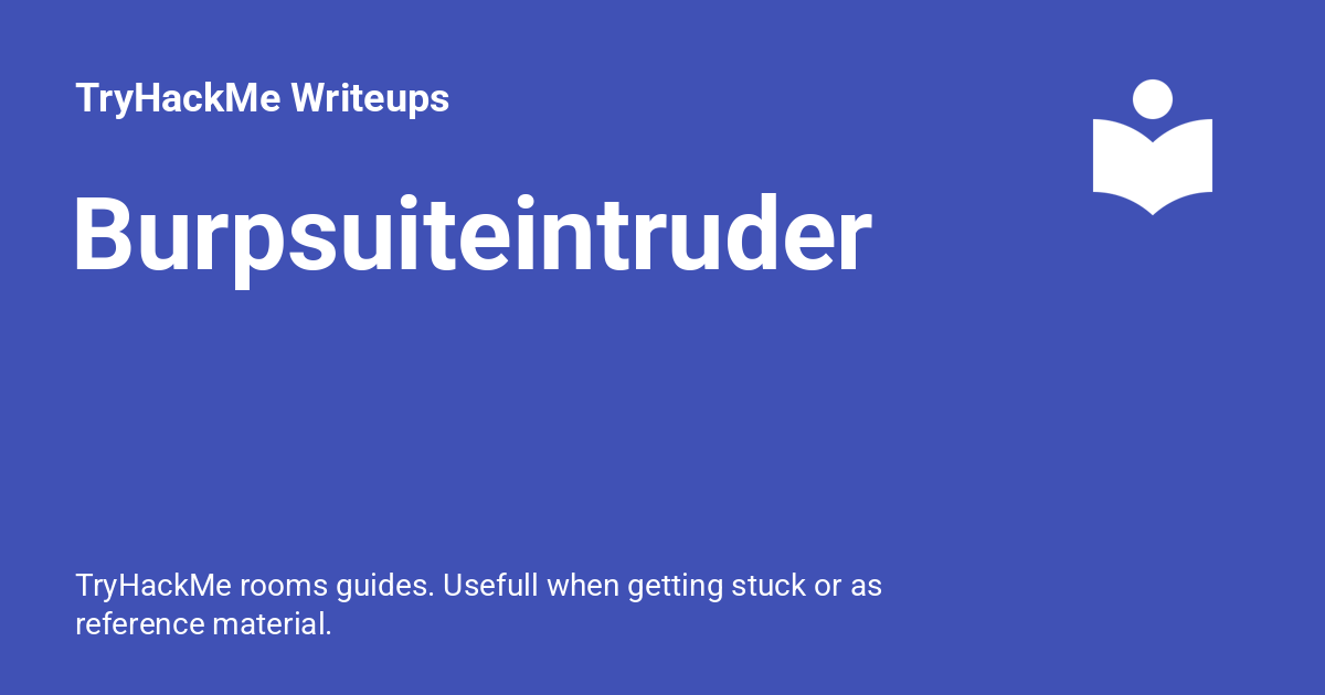 Burpsuiteintruder Tryhackme Writeups